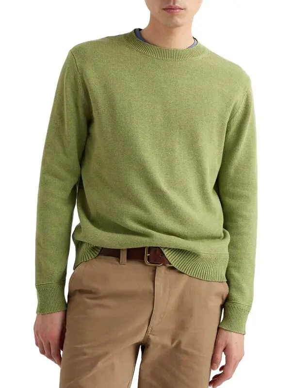 SEASALT CORNWALL Moorstone Organic & Recycled Cotton Sweater - Grasshopper