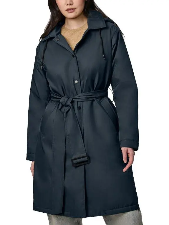 Bernardo Hooded Raincoat - Navy