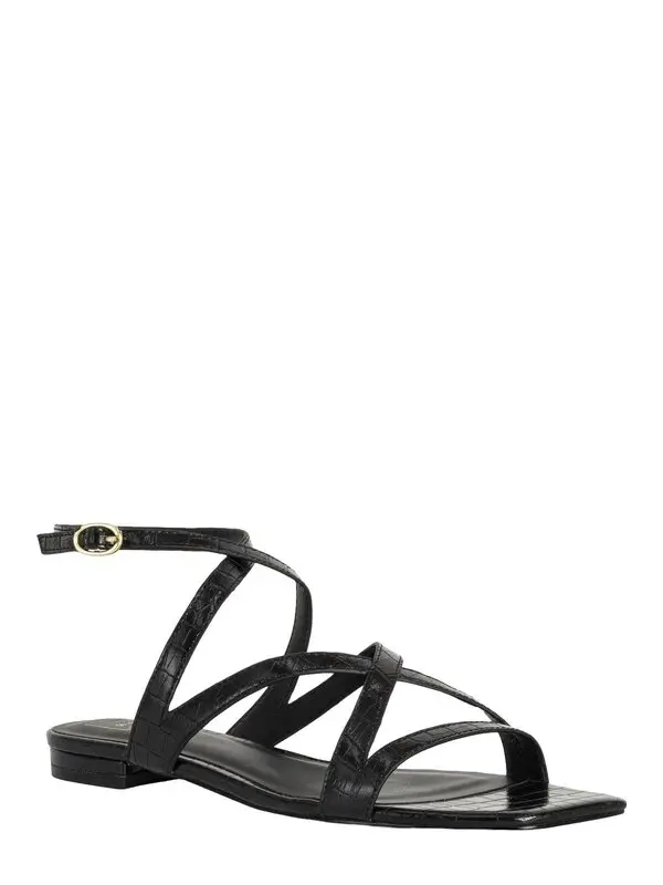 SHU SHOP Cecilia Ankle Strap Sandal - Black Croco