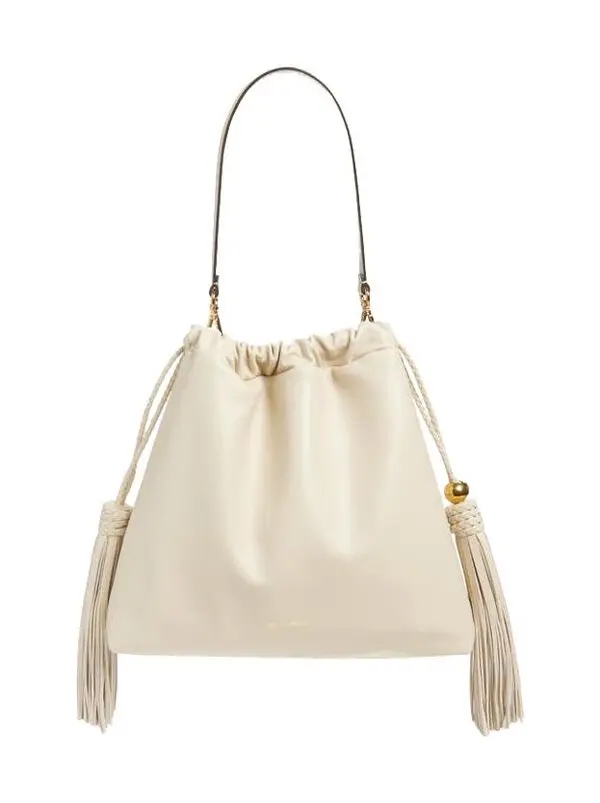 Etro Kalispera Medium Leather Shoulder Bag With Tassels - Hazelnut