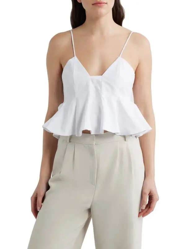 Deluc Azores Seamed Peplum Top - Off White
