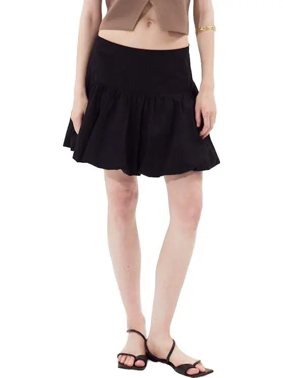 Deluc Cotton Bubble Mini Skirt - Black