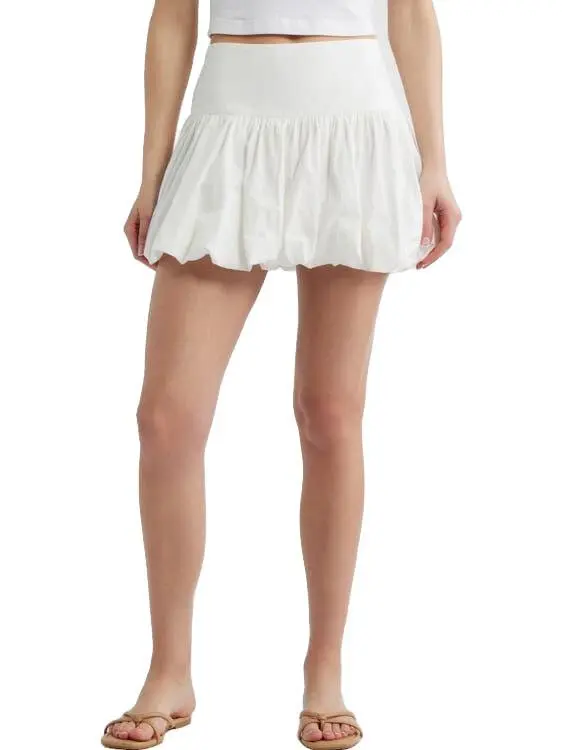 Deluc Cotton Bubble Mini Skirt - Off White