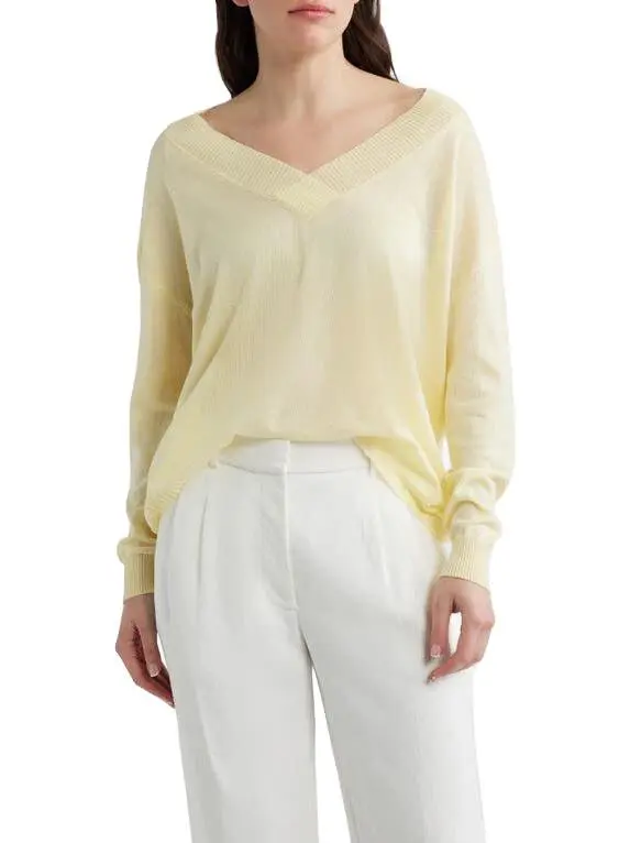 Deluc Drop Shoulder Cotton-blend Sweater - Butter