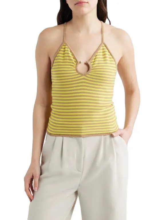 Deluc Patmos Stripe Crop Top - Vison/yellow
