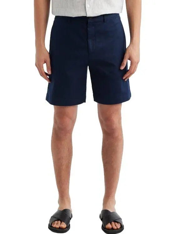 Theory Standard Chino Moonsoft Cotton Blend Shorts - Baltic