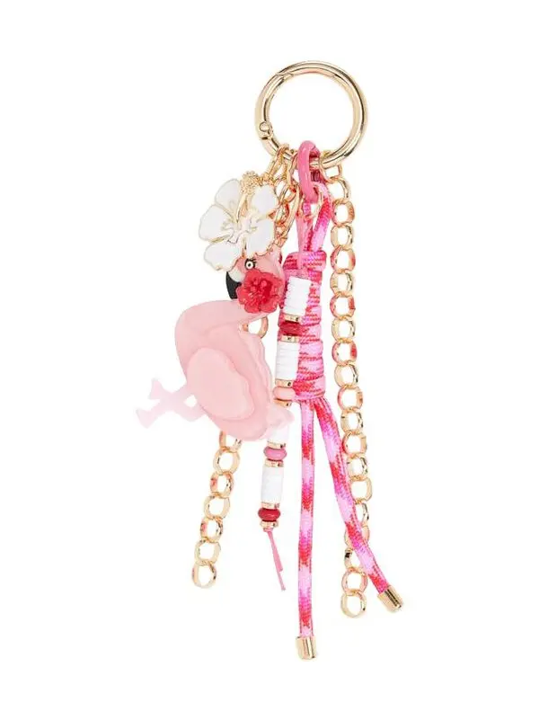 Chelsea28 Flamingo Cluster Bag Charm - Pink Multi- Gold