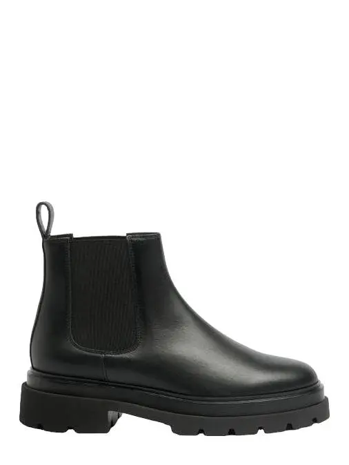 Santoni Leather Chelsea Boot - Black