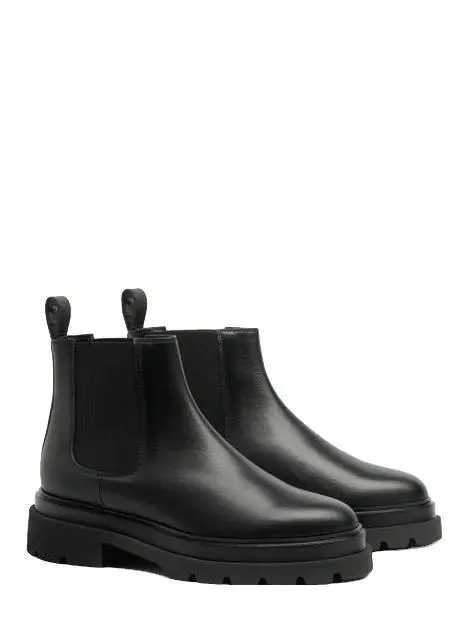 Santoni Leather Chelsea Boot - Black