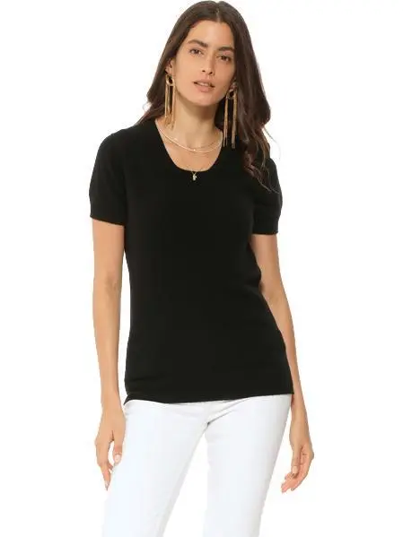MONTICELLI CASHMERE Cashmere Knit Tee - Black