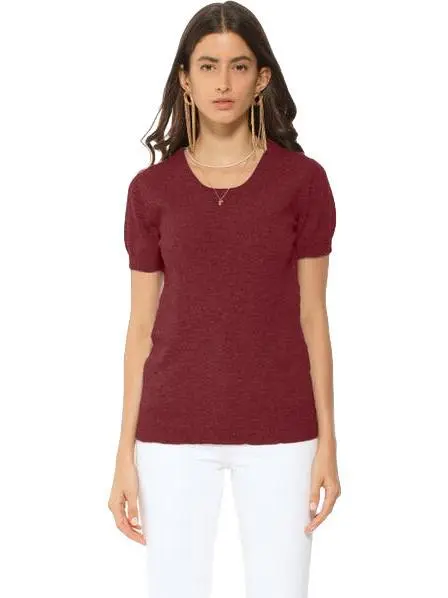 MONTICELLI CASHMERE Cashmere Knit Tee - Bordeaux