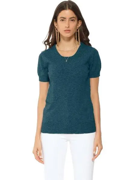 MONTICELLI CASHMERE Cashmere Knit Tee - Forest Green
