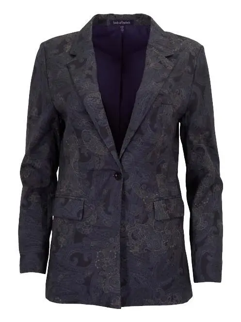 LORDS OF HARLECH Paisley Explosion Tailored Blazer - Paisley Explosion Black
