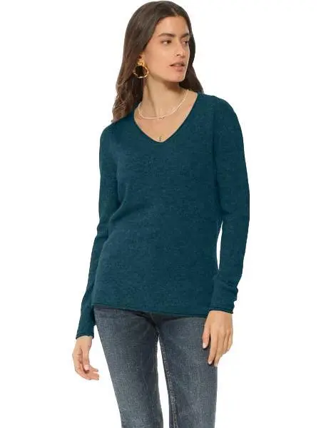 MONTICELLI CASHMERE Ultra-light Pure Cashmere V-neck Sweater - Forest Green