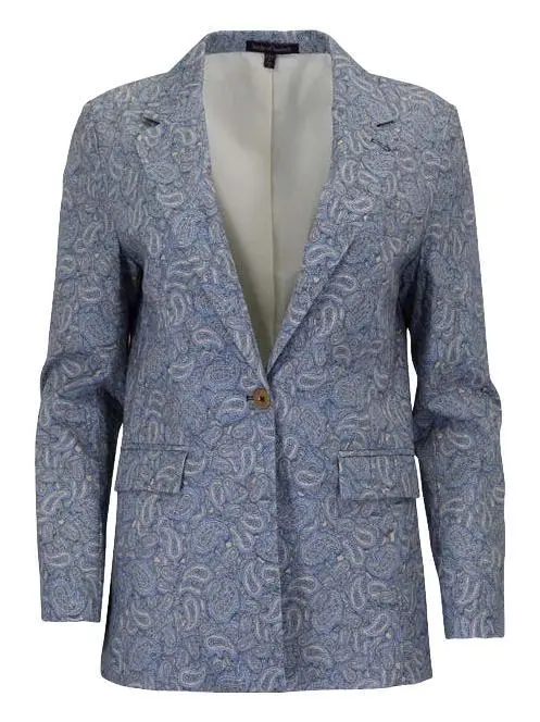 LORDS OF HARLECH Paisley Pile Tailored Blazer - Paisley Pile Natural