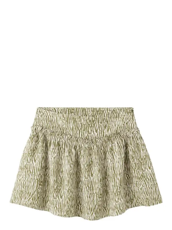 Mango Printed Mini Skirt - Khaki Green