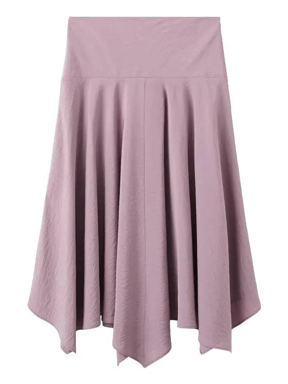 Mango Handkerchief Hem Midi Skirt - Pastel Pink