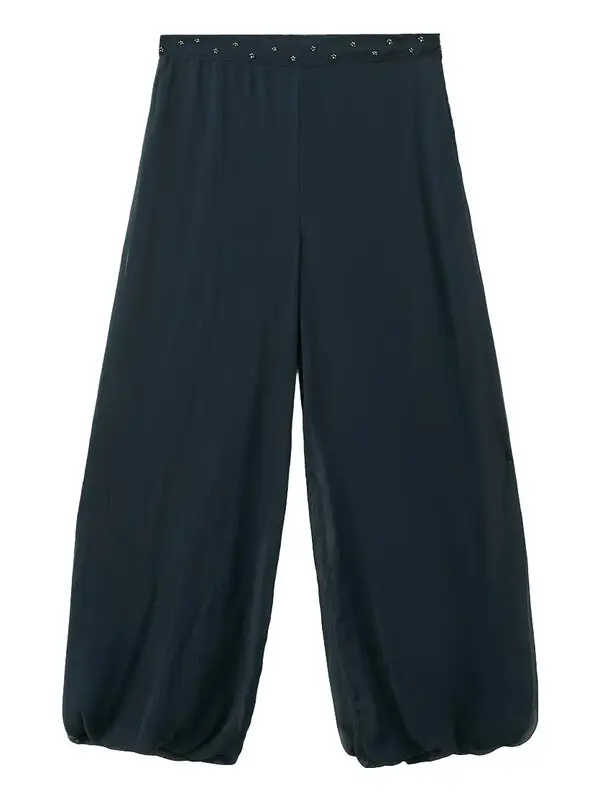 Mango Rhinestone Detail Balloon Pants - Navy