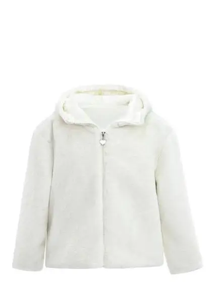 TULLEEN Plush Hooded Jacket - Ivory