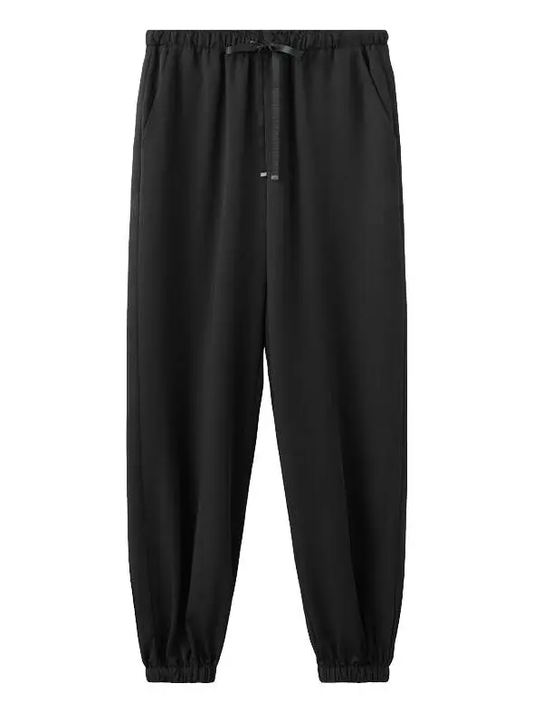 Mango Satin Balloon Jogger Pants - Black