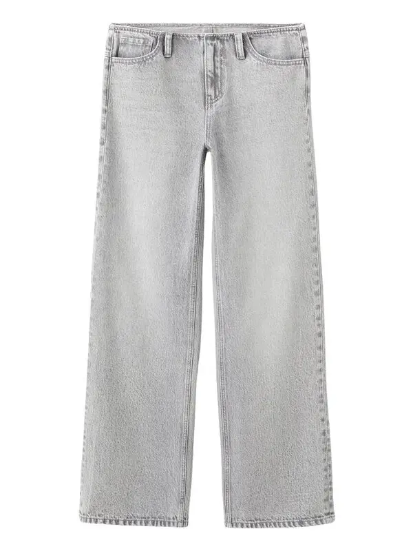 Mango Bandless Low-rise Straight Leg Jeans - Denim Grey