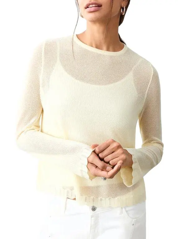 Mango Open Stitch Sweater - Yellow