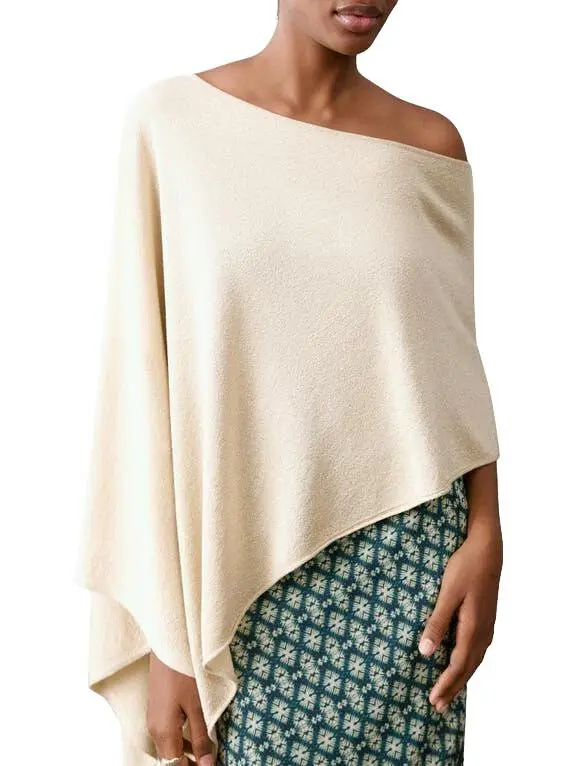 Mango Asymmetric Metallic Knit Poncho - Gold