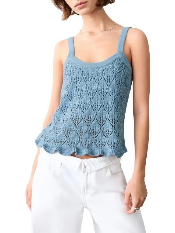 Mango Open Stitch Tank - Blue