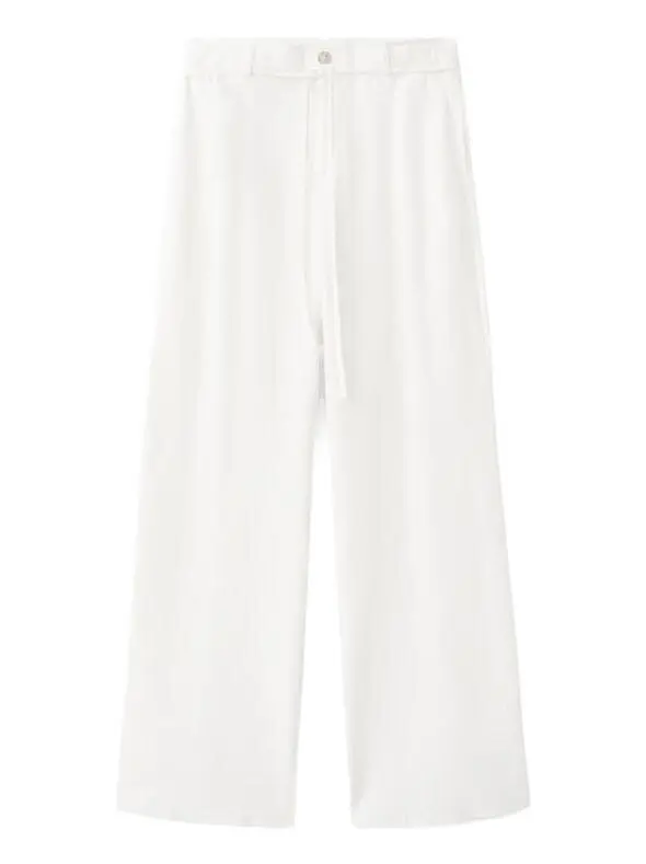 Mango Drawstring Straight-leg Pants - Off White