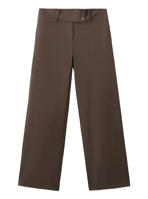 Mango Straight Leg Suit Pants - Brown