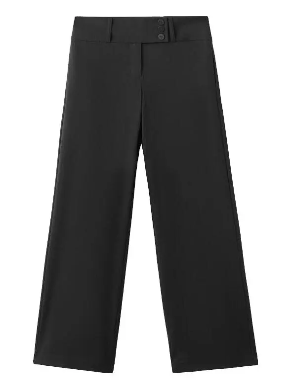 Mango Straight Leg Suit Pants - Dark Heather Grey