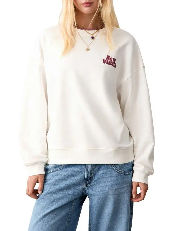 Mango Graphic Cotton Sweatshirt - Off White