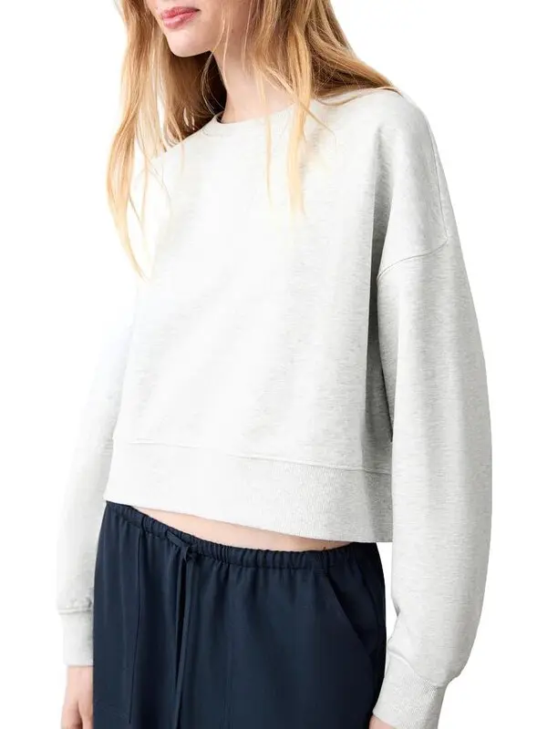 Mango Crop Cotton-blend Sweatshirt - Light Heather Grey