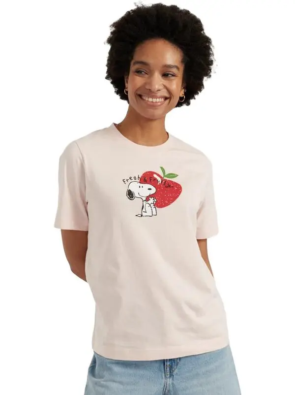 Chinti & Parker Cotton Snoopy T-shirt - Light Pink