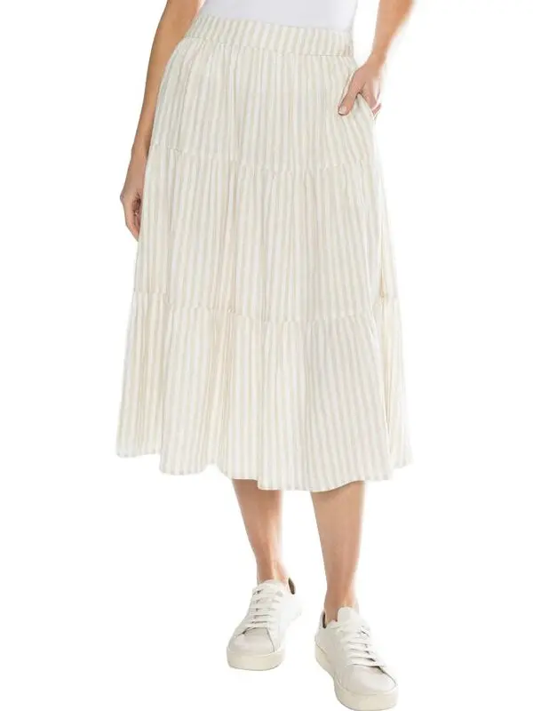 Matty M. Emory Tiered Skirt - Natural