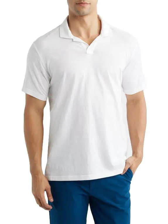 Greyson Alpha Slub Johnny Collar Polo - Arctic