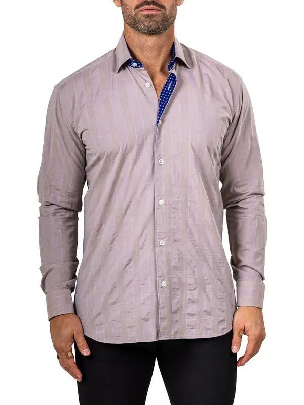 MACEOO Fibonacci Marthy Contemporary Fit Button-up Shirt - Brown