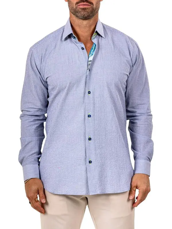 MACEOO Fibonacci Marthy Contemporary Fit Button-up Shirt - Grey
