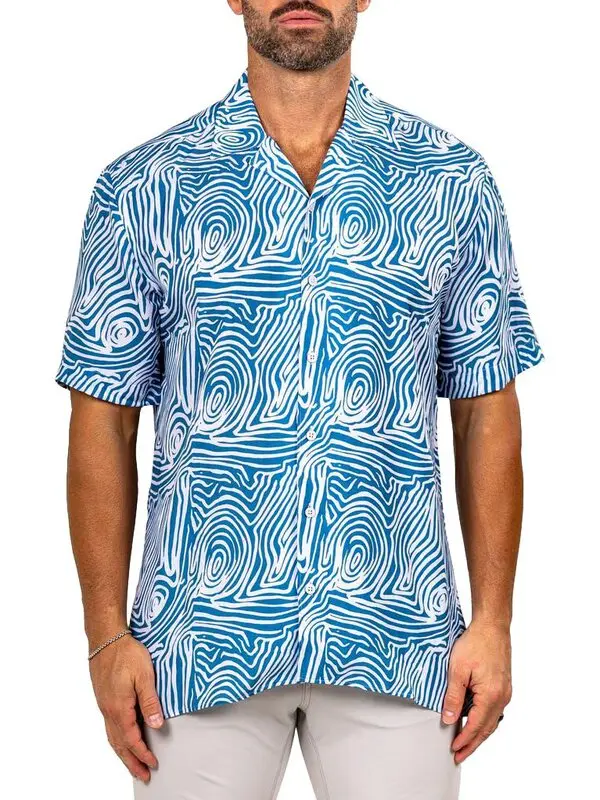 MACEOO Apachi Marthyr0250 Camp Shirt - Blue