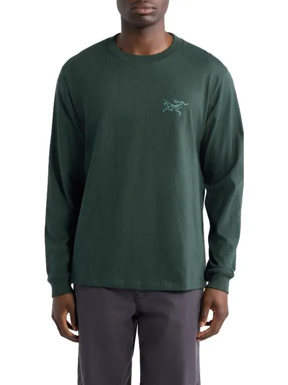 Arc'teryx Kragg Long Sleeve Cotton Graphic T-shirt - Dark Jade