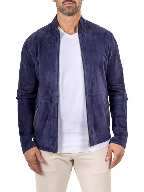 MACEOO Suede Jacket - Blue
