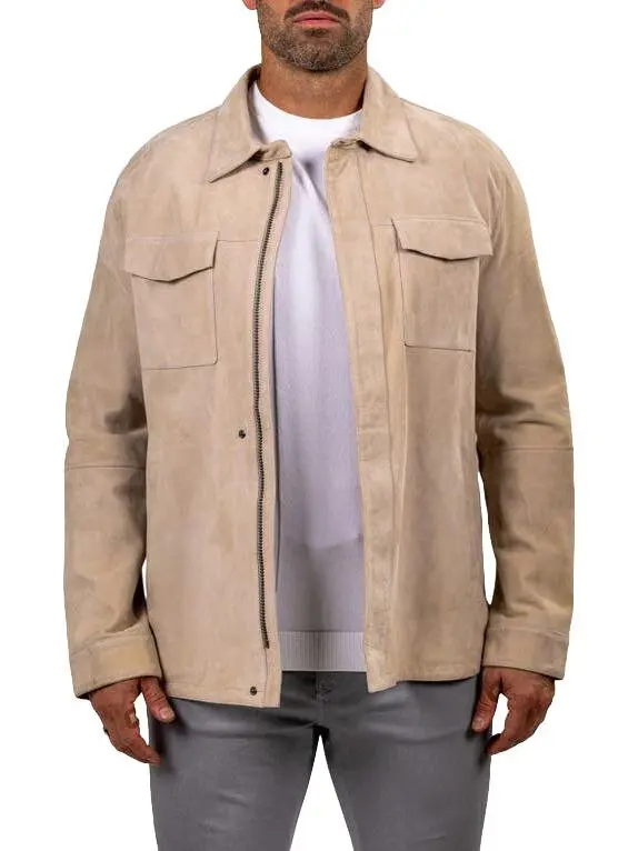 MACEOO Leather Jacket - White