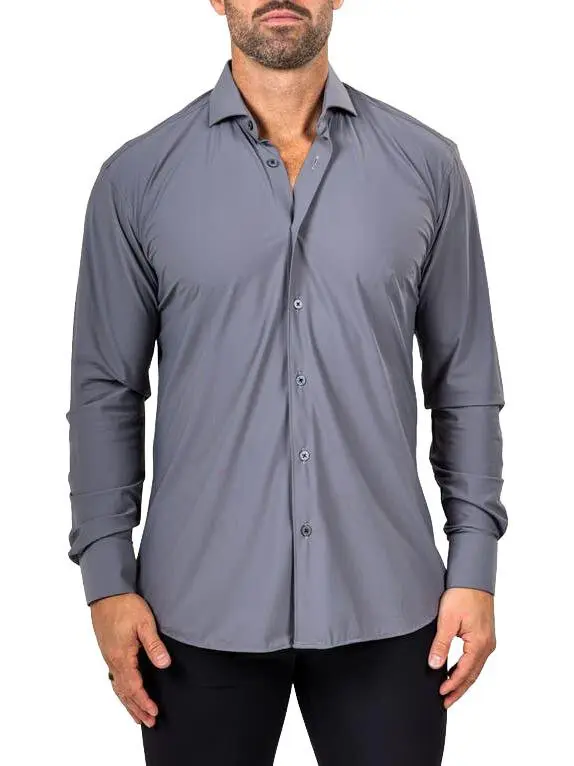MACEOO Eins Shaped Fit Marthy3014 Knit Button-up Shirt - Grey