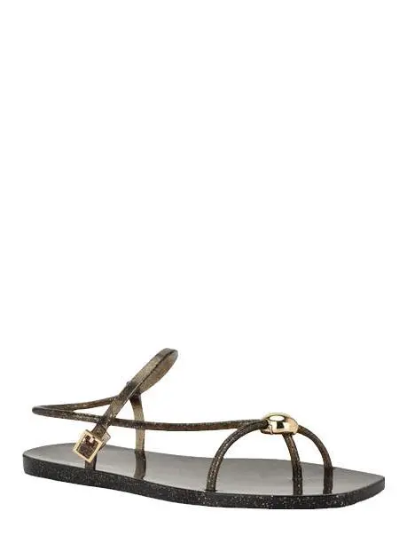 Nine West Ankle Strap Jelly Sandals - Black