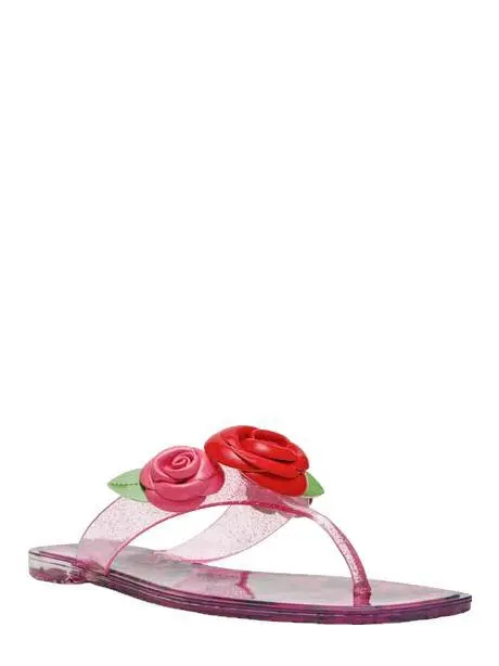 Betsey Johnson Trenten Jelly Flip Flop - Fuchsia/rose
