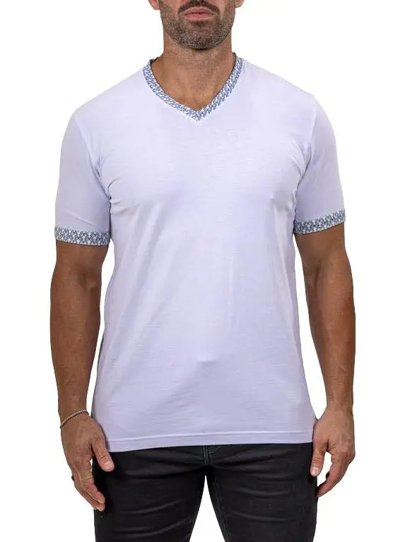 MACEOO Edison Marthyr0001 Cotton V-neck T-shirt - White