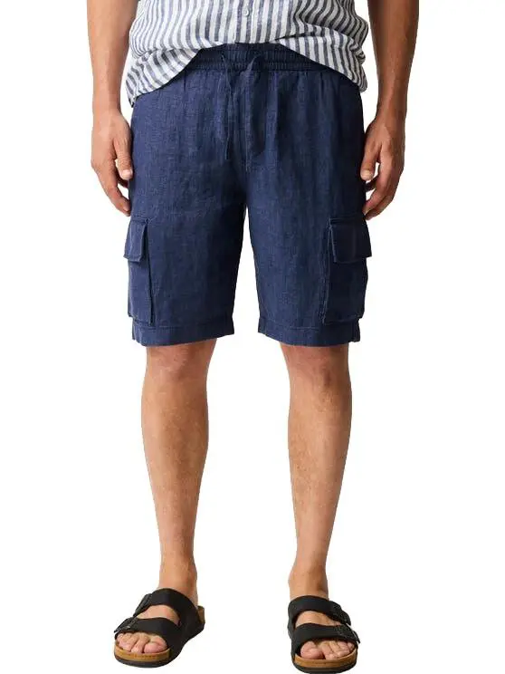 Rodd & Gunn Slub Linen Drawstring Cargo Shorts - Marine