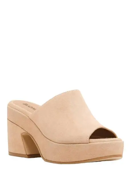 Blondo Platform Slide Sandal - Almond Suede