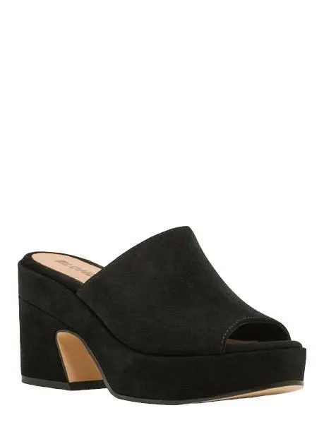 Blondo Platform Slide Sandal - Black Suede