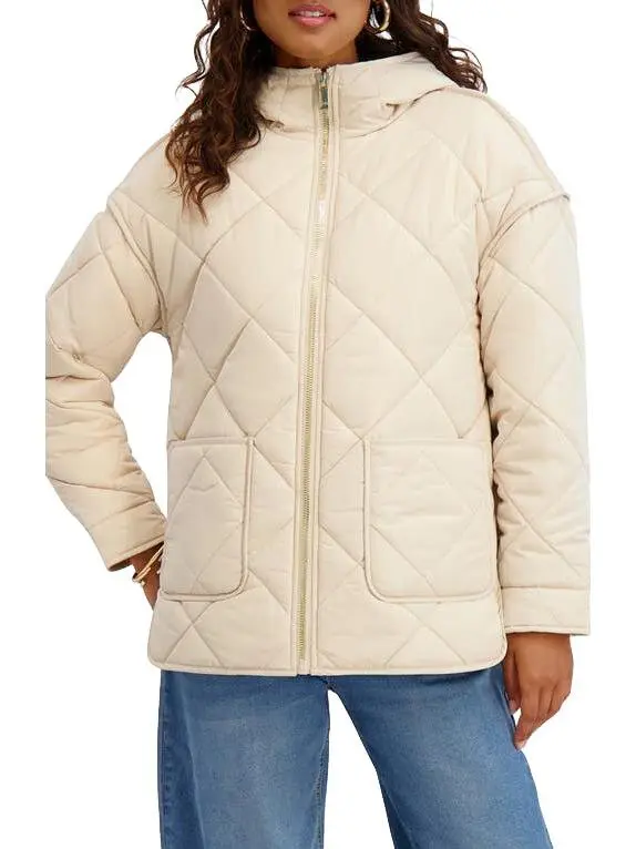 Kensie Water Repellent Quilted Jacket - Sand